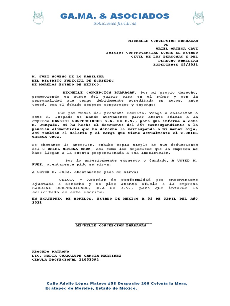 Solicitud de Oficio de Descuento | PDF