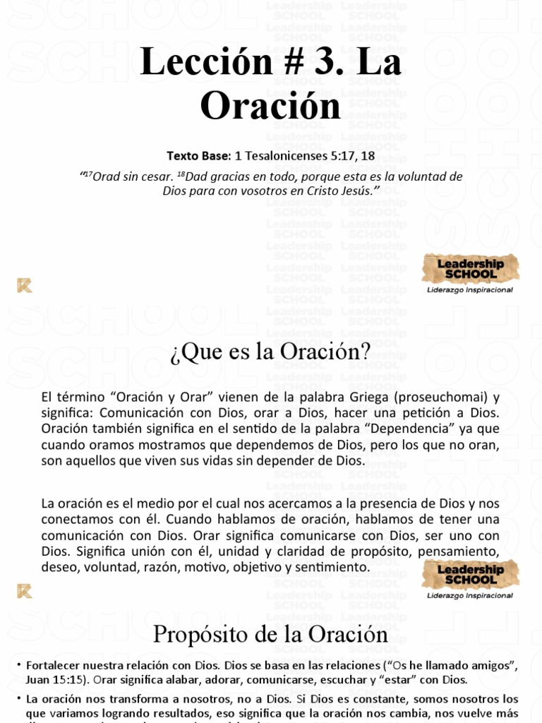 Clase 3. La Oracion | PDF | Oración | orador del Señor