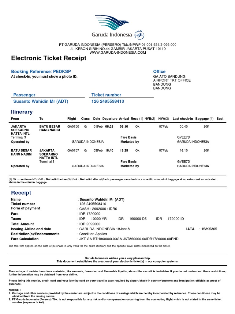 Your Electronic Ticket Receipt | PDF | Dangerous Goods | Transport