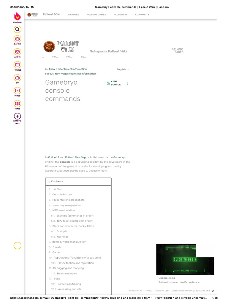 Gamebryo Console Commands Guide | PDF | Computer Keyboard | Command ...