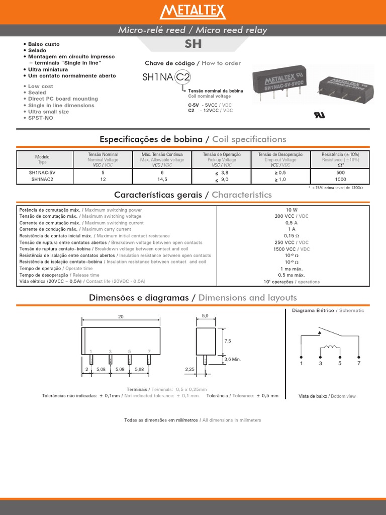 Micro-Relé Reed | Download grátis PDF | Eletricidade | Energia elétrica