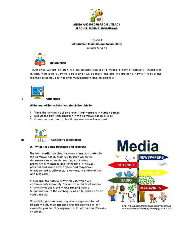 MEDIA AND INFORMATION LITERACY: WHAT IS MEDIA | PDF | Mass Media ...