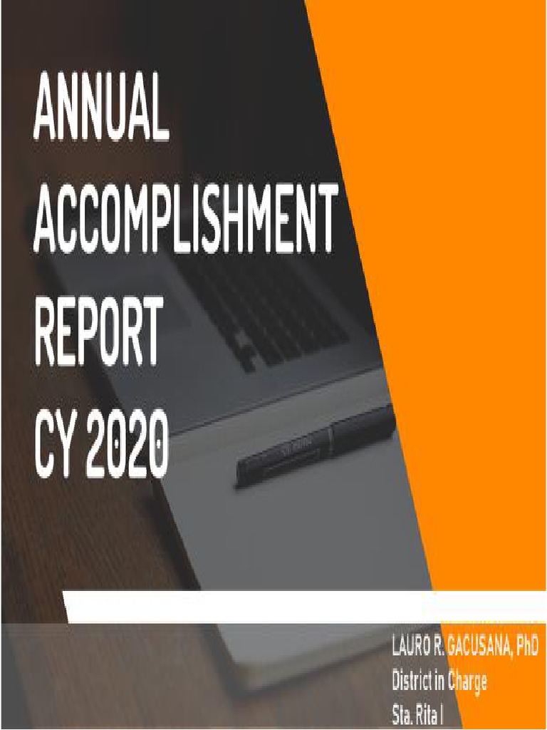 Annual Accomplishment Report 2020 - Sta. Rita I | PDF | Teachers | Schools