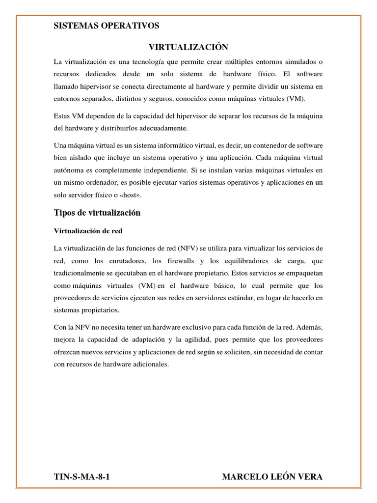 Virtualización | PDF | Máquina virtual | Virtualización