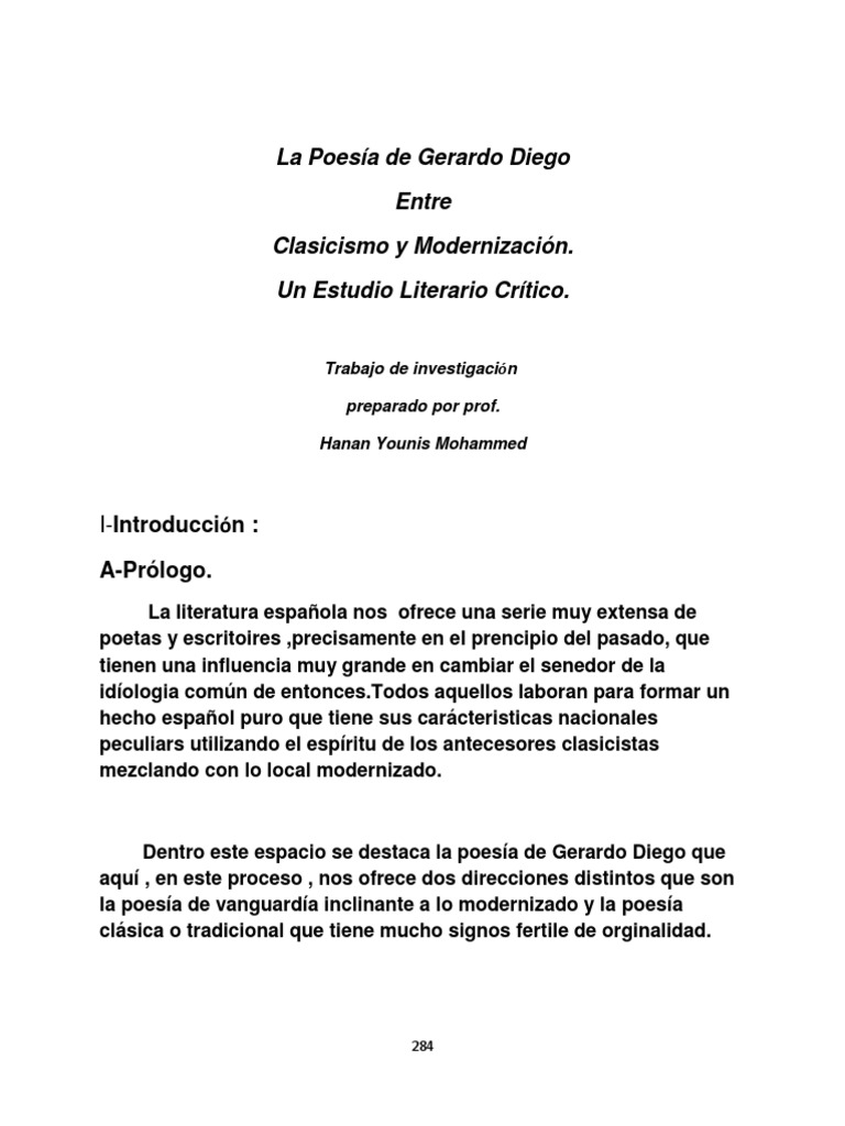 La Poesía de Gerardo Diego | PDF