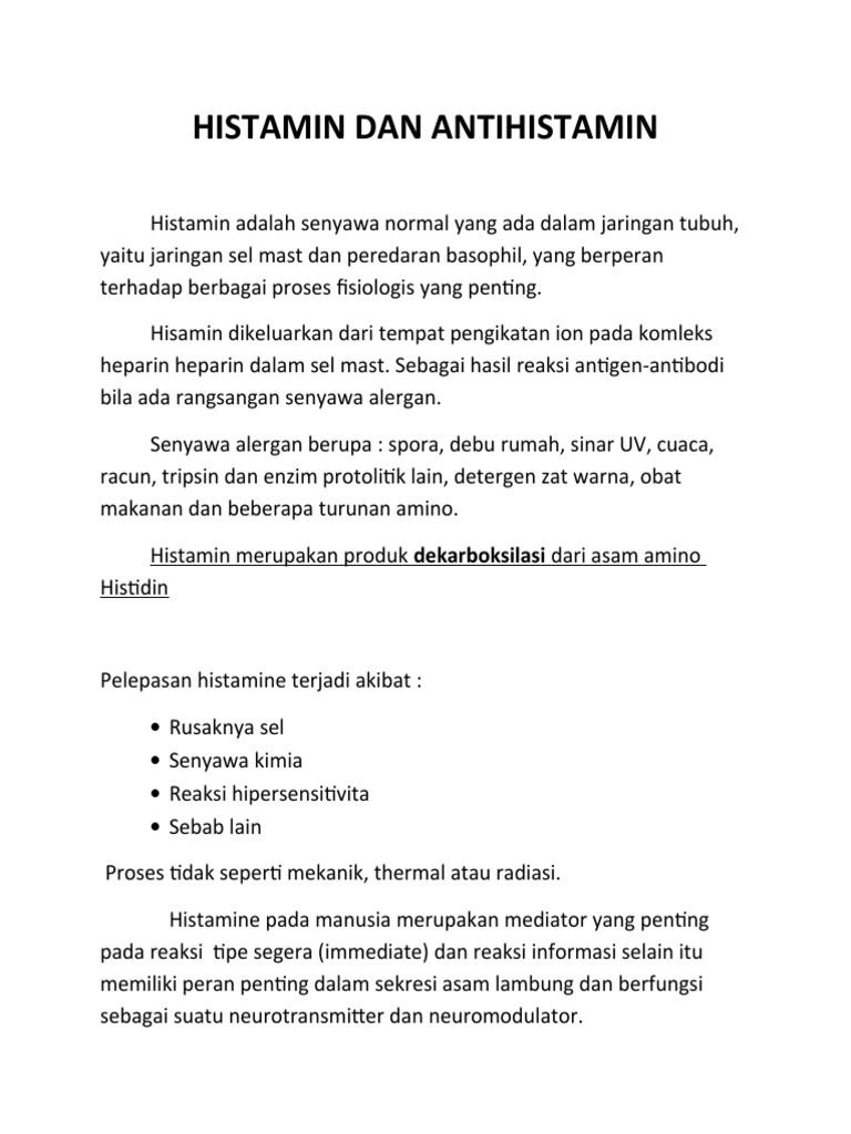Histamin Dan Antihistamin | PDF