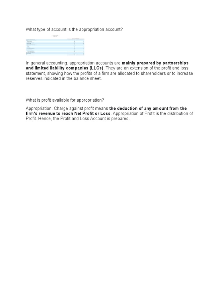What Type of Account Is The Appropriation Account | PDF | Finance ...
