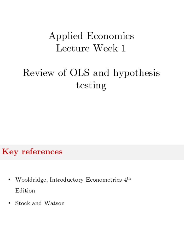 Lecture 1 Modified Download Free Pdf Econometrics Economic Model