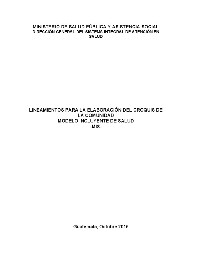 Lineamientos para la elaboración de croquis comunitarios en el Modelo ...