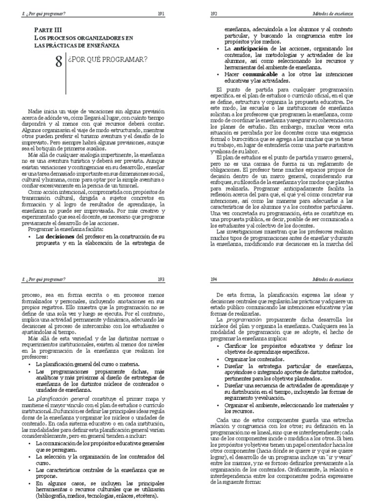 DAVINI - Planificacion o Programacion de La Ensen Anza | PDF | Método ...