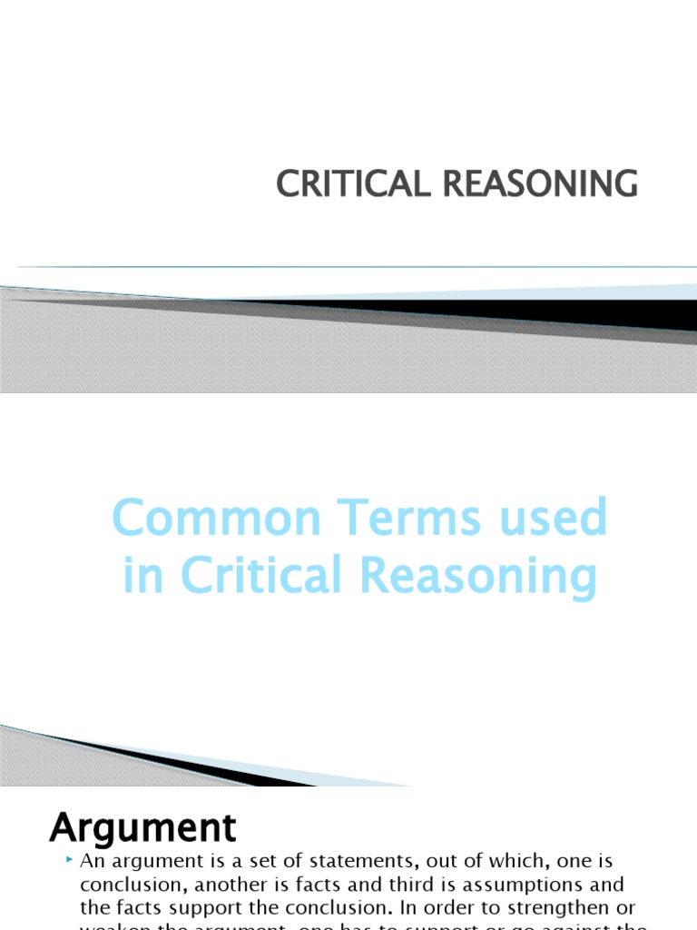 CR Complete | PDF | Argument | Logical Consequence