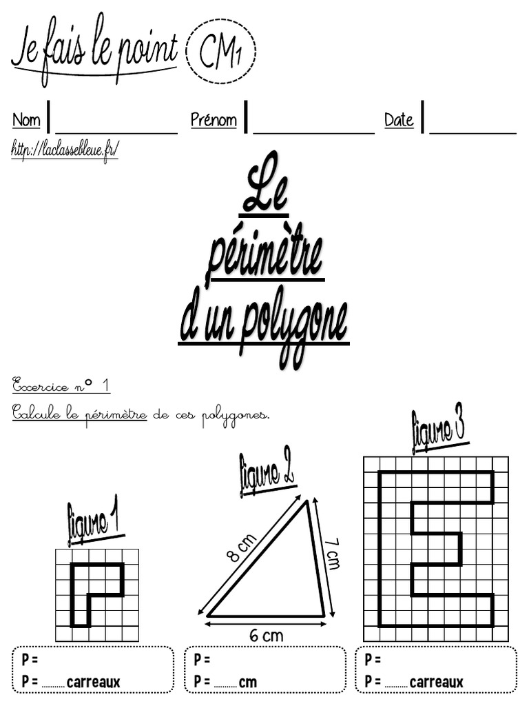 Le Perimetre Dun Polygone CM1 | PDF | Géométrie euclidienne | Géométrie