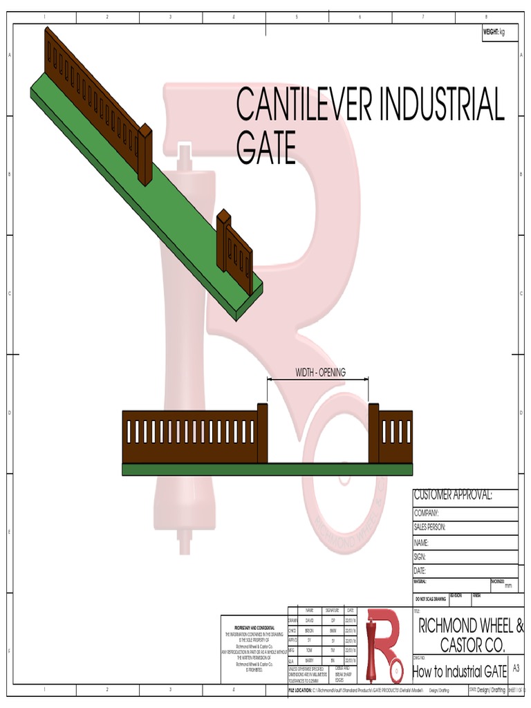 Cantilever Industrial Gate Drawings | PDF | Manufactured Goods