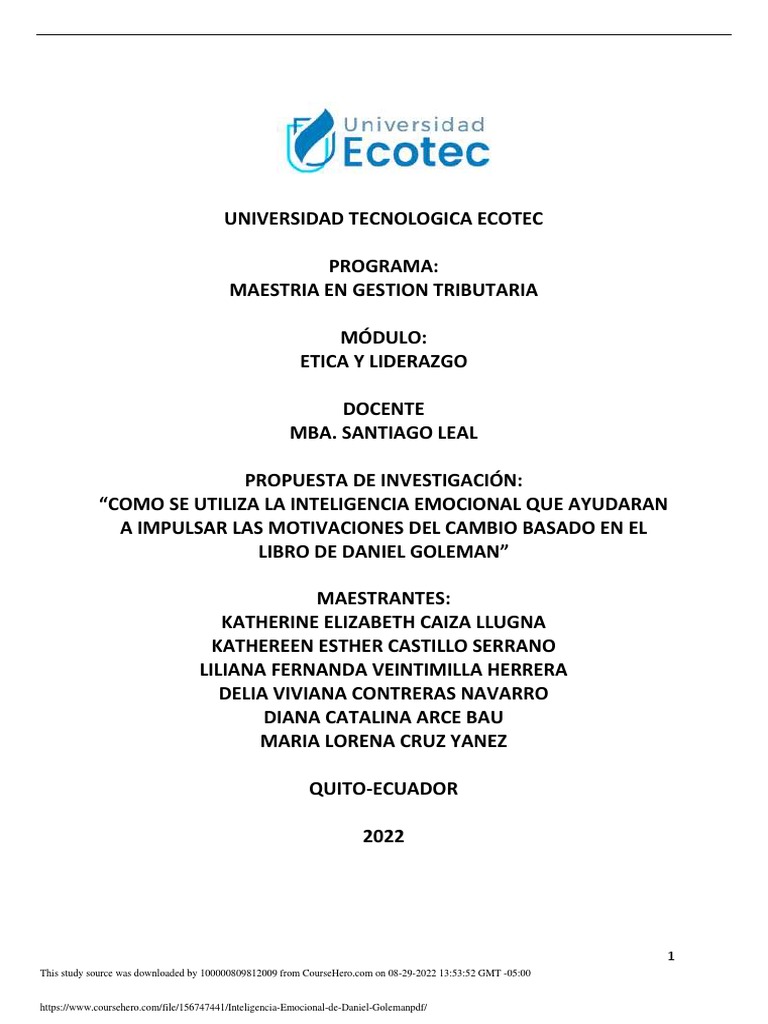 Inteligencia Emocional De Daniel Goleman Pdf Pdf Inteligencia