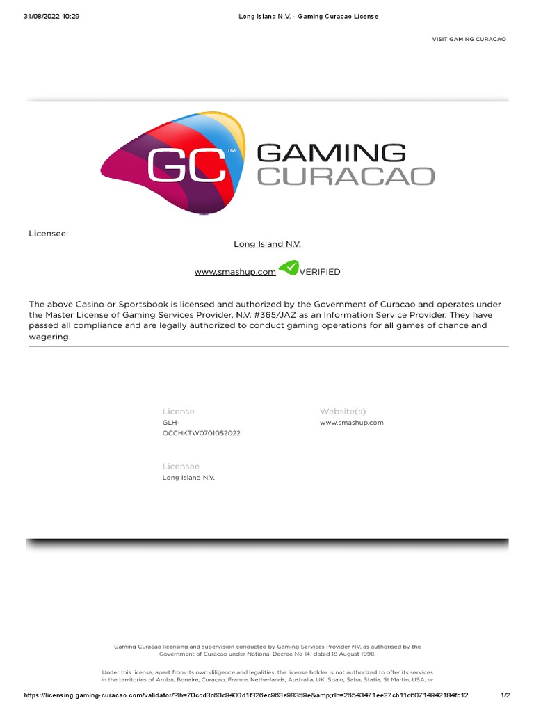 Long Island N.V. - Gaming Curacao License | PDF | Netherlands Antilles ...