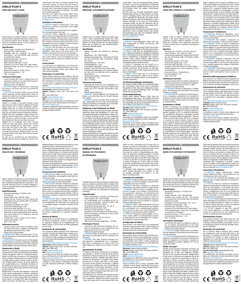 Shelly Plug S Bedienungsanleitung