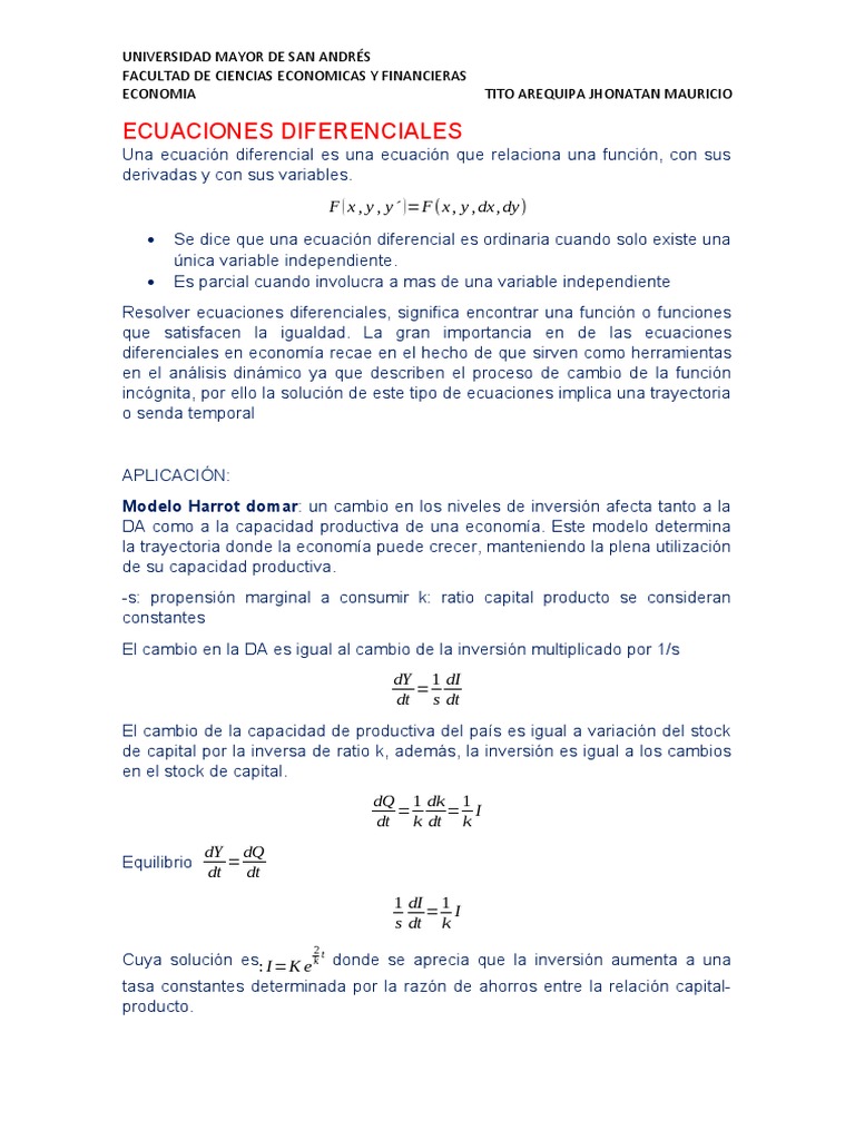 Ecuaciones Diferenciales | PDF | Ecuaciones | Ecuaciones diferenciales
