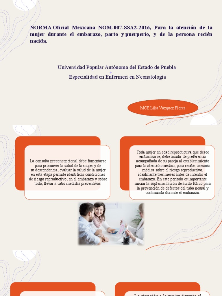 NORMA Oficial Mexicana NOM-007-SSA2-2016, para La Atenci N de La Mujer Durante El Embarazo ...