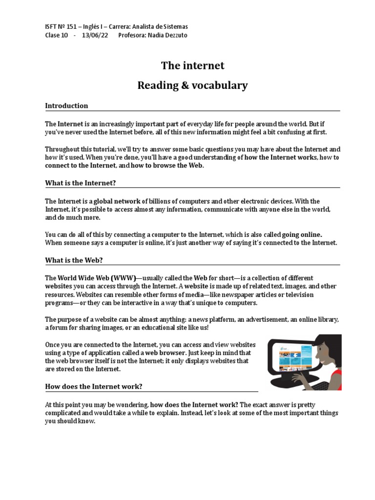 Clase 10 - The Internet VOCAB. | PDF