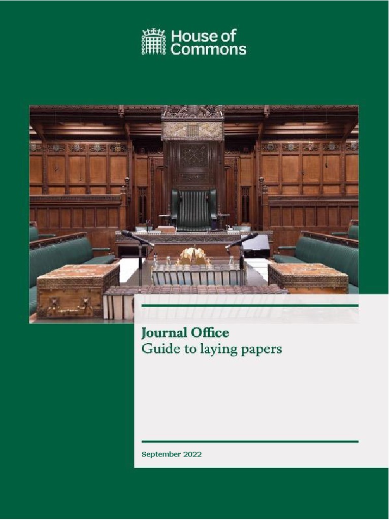 Laying Papers | PDF | House Of Commons Of The United Kingdom ...