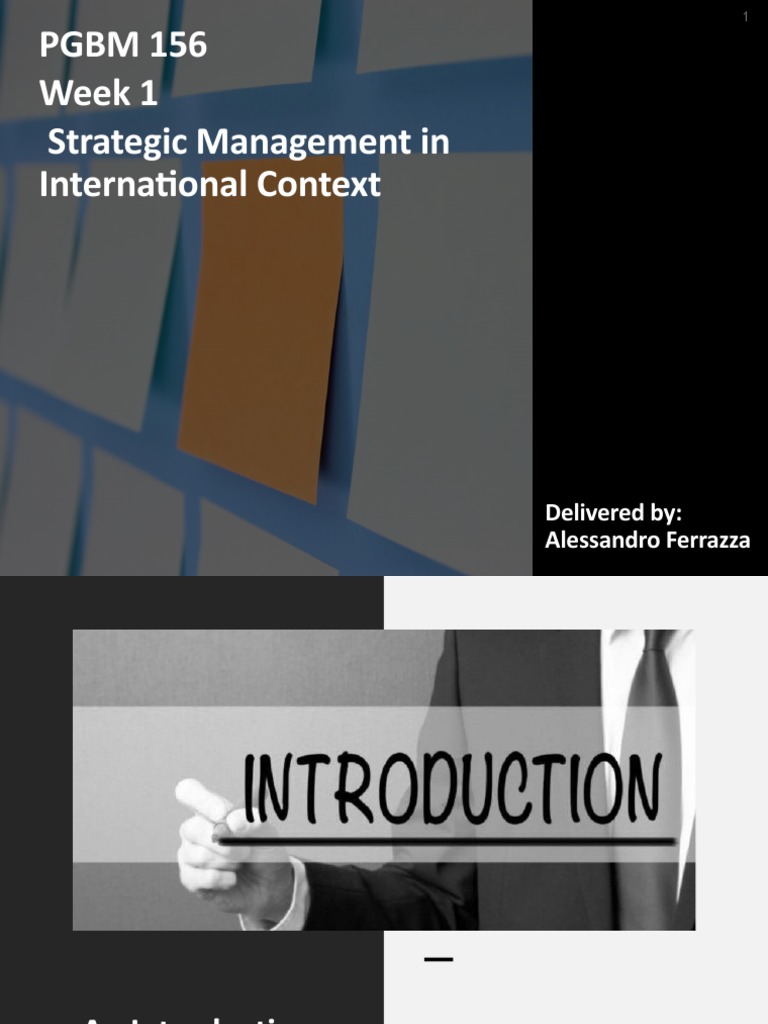Week 1 Introduction To Strategy Lecture Slides | PDF | Strategic ...