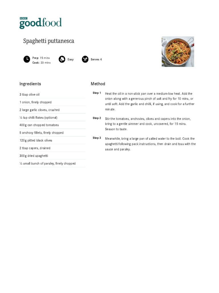 Pasta Recipe | PDF
