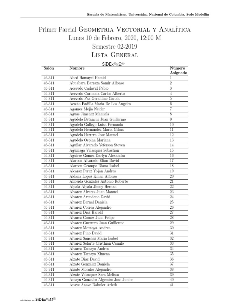 Lista Global Primer Parcial | PDF