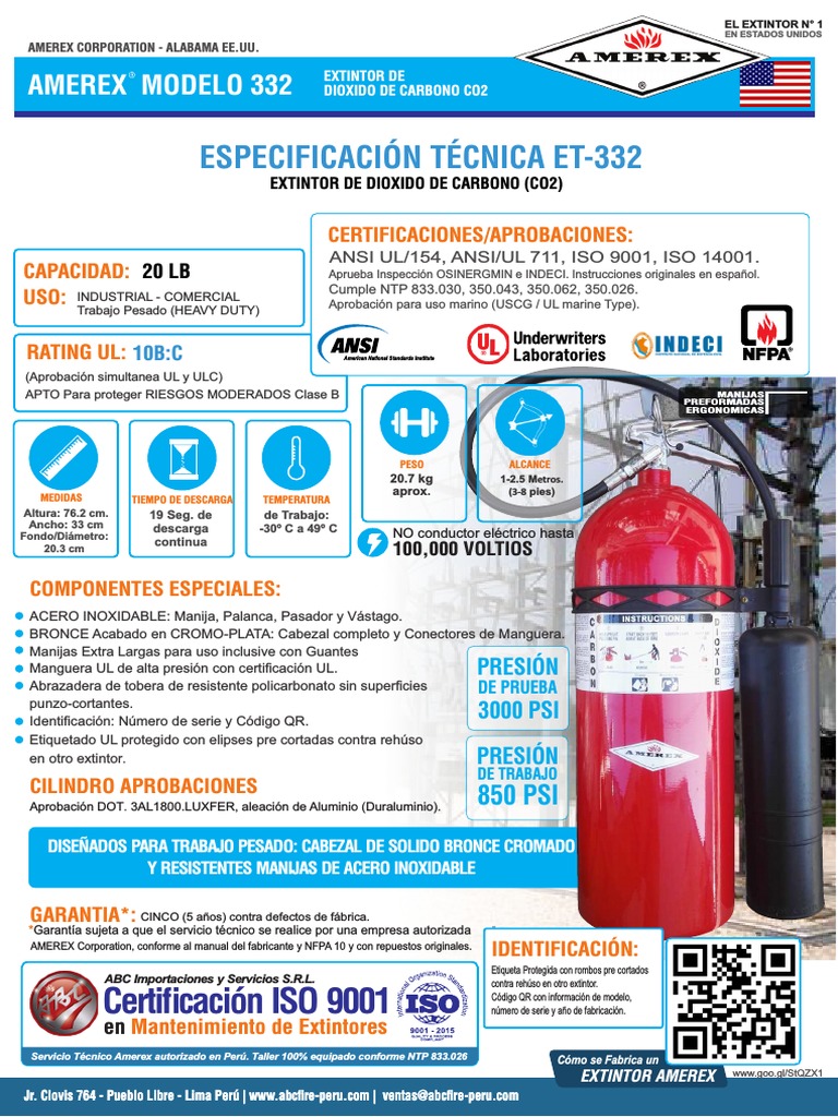 Ficha Tecn - de Amerex 20 Libras Ul | PDF | Rieles | Ingeniería de ...