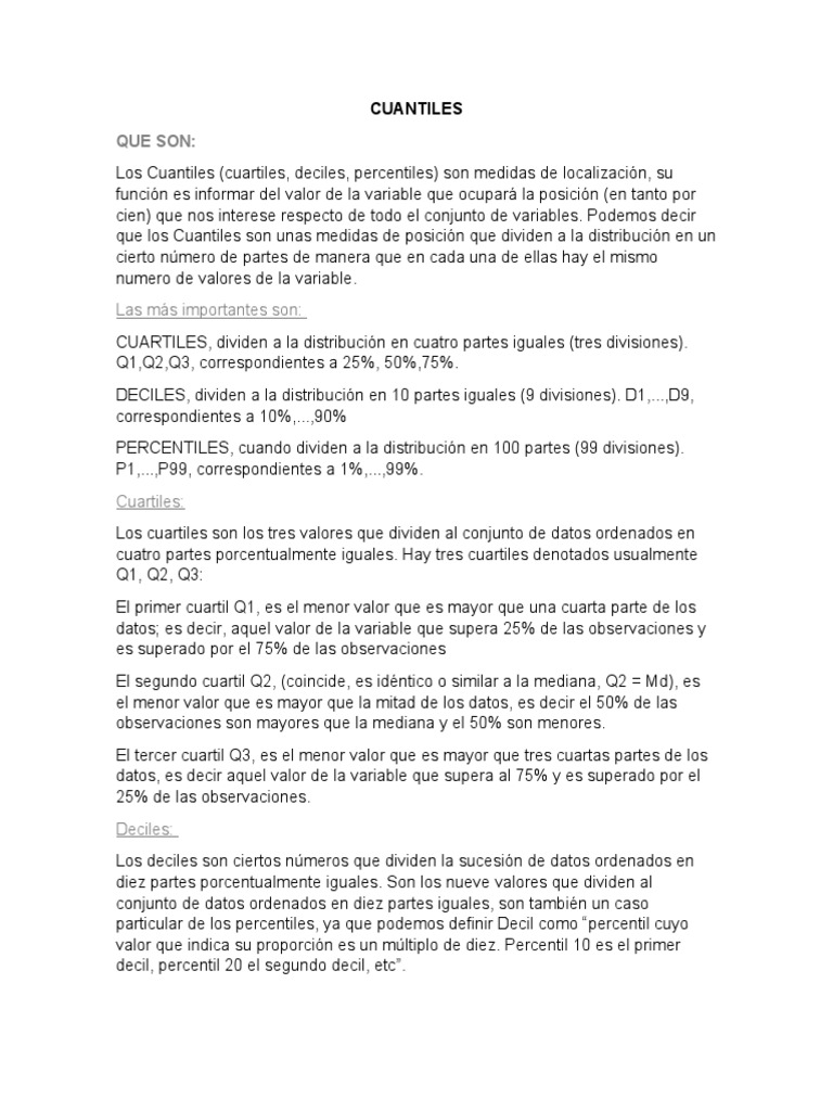 CUANTILES | PDF | Cuantil
