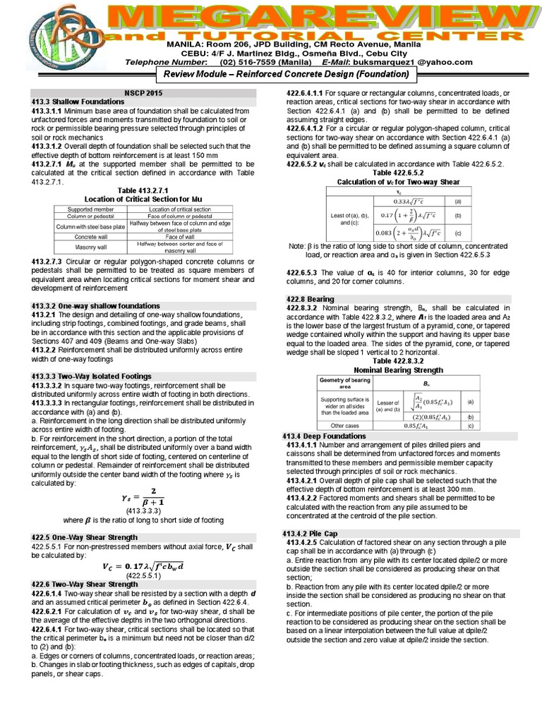 Review Module 45-RCD 5 - Part 1 & 2 | PDF | Pascal (Unit) | Column