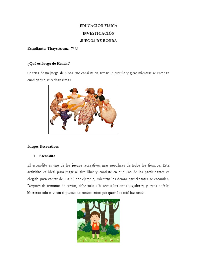 Educación Fisica Juegos de Ronda | PDF