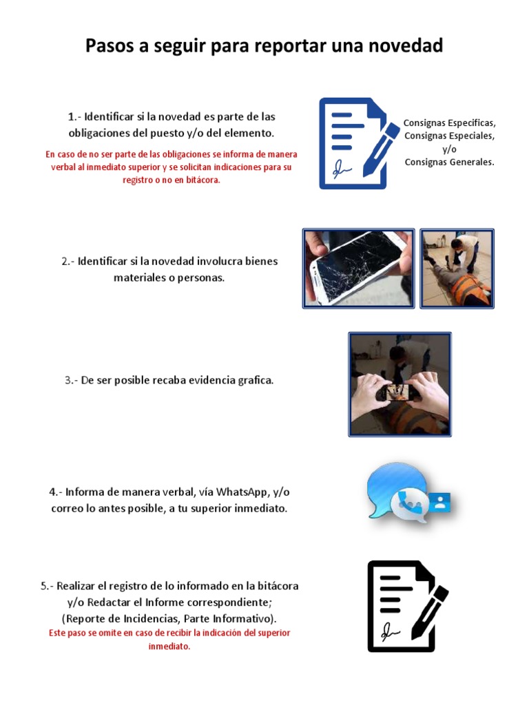 Pasos A Seguir para Reportar Una Novedad | PDF