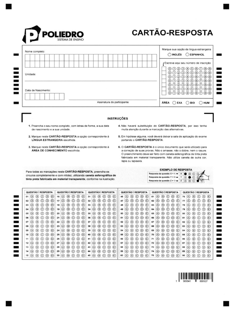 PDF - Cartão-Resposta | PDF
