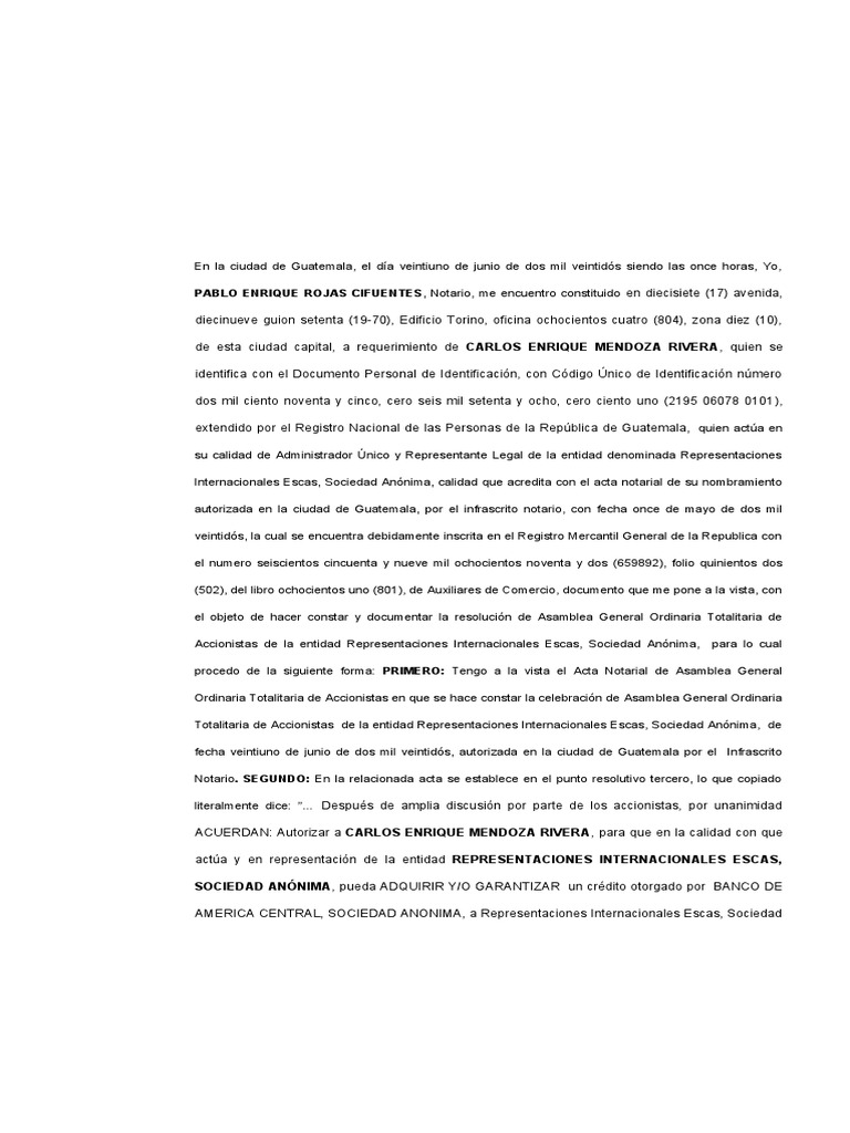 Minuta Punto de Acta | PDF