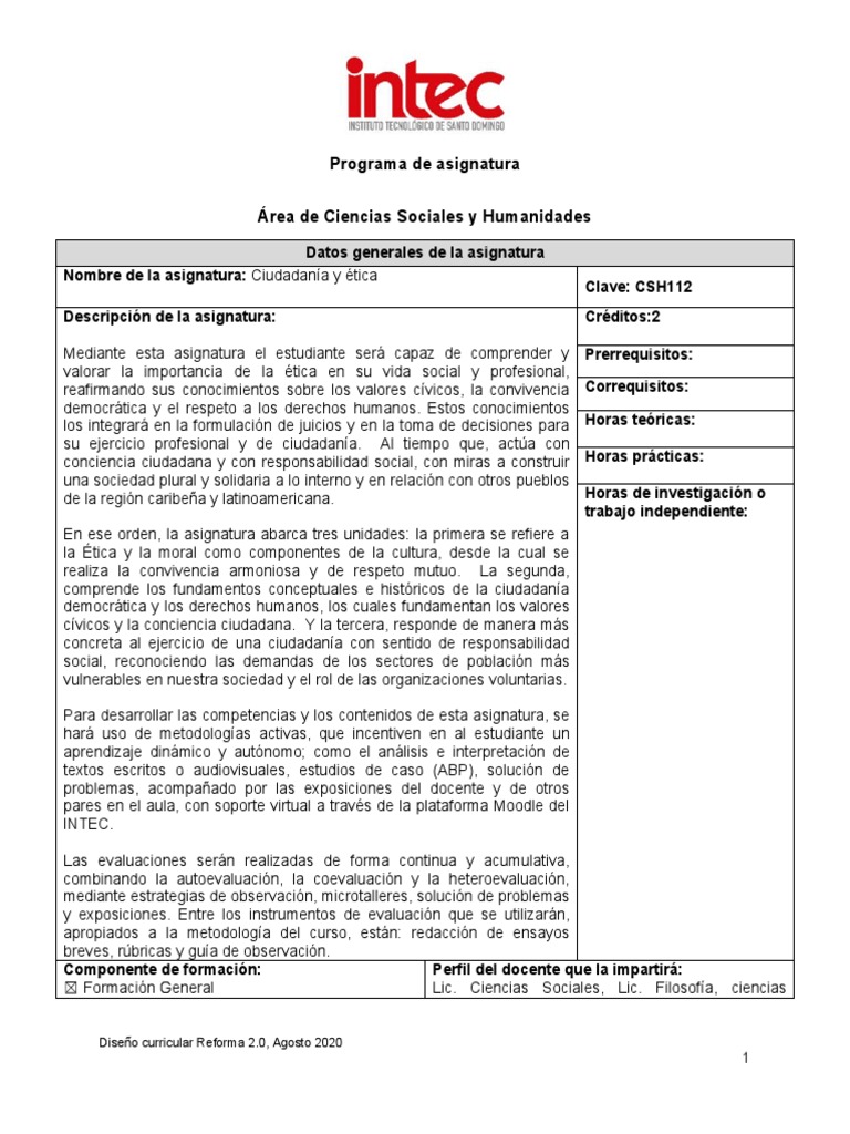 CSH 112 CIUDADANIA Y ETICA - Validado | PDF | Evaluación | Democracia