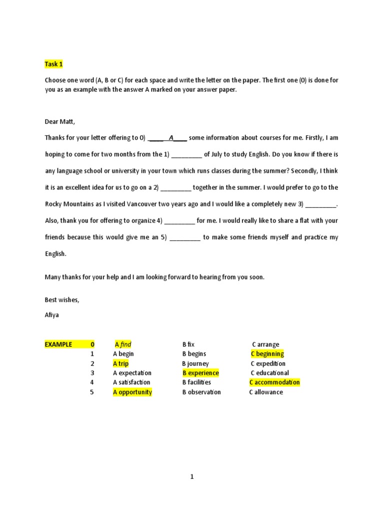 Aptis 1 Answer | PDF | Friendship | Angelina Jolie