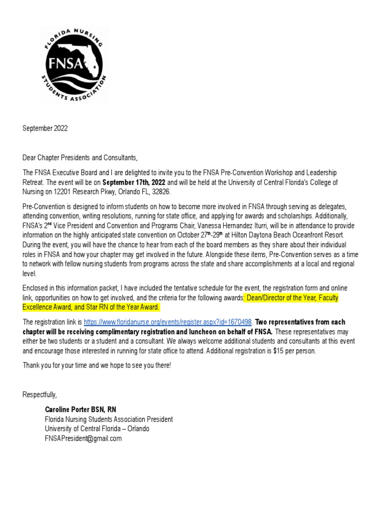 FNSA Pre-Convention 2022 Packet - Docx-2 | PDF | Nursing | Government