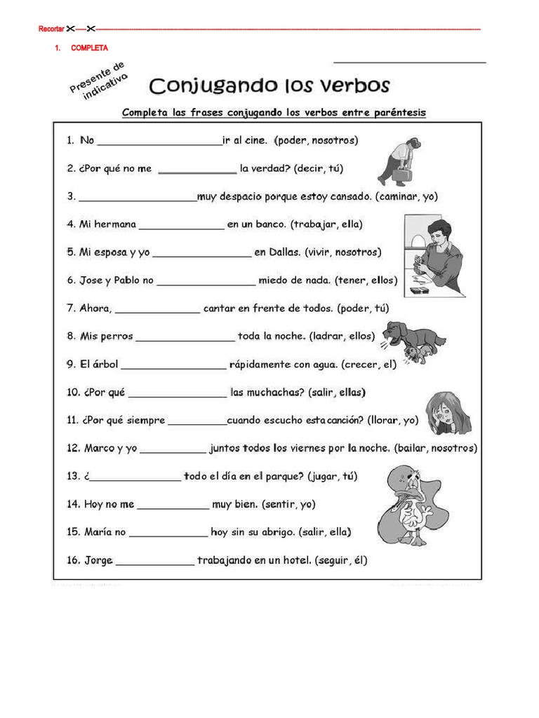 Ejercicios de Verbos en Infinitivo | PDF