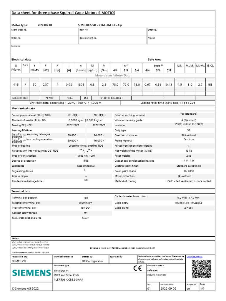1LE7503-0CB32-3AA4 Datasheet en | PDF | Bearing (Mechanical ...