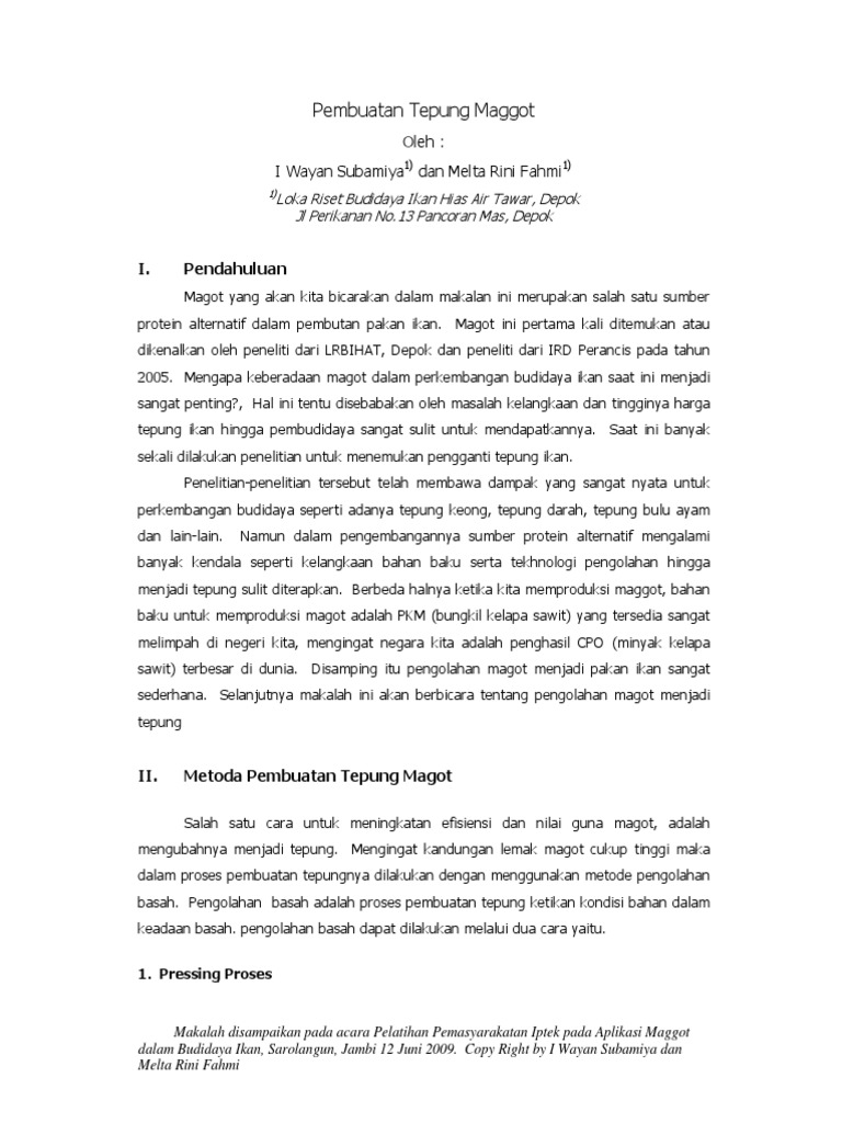 Pembuatan Tepung Maggot - 2 | PDF | Kesehatan Holistik