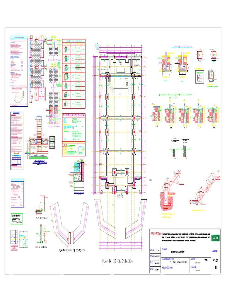 Plano de Cimentacion | PDF | Hormigón | Albañilería