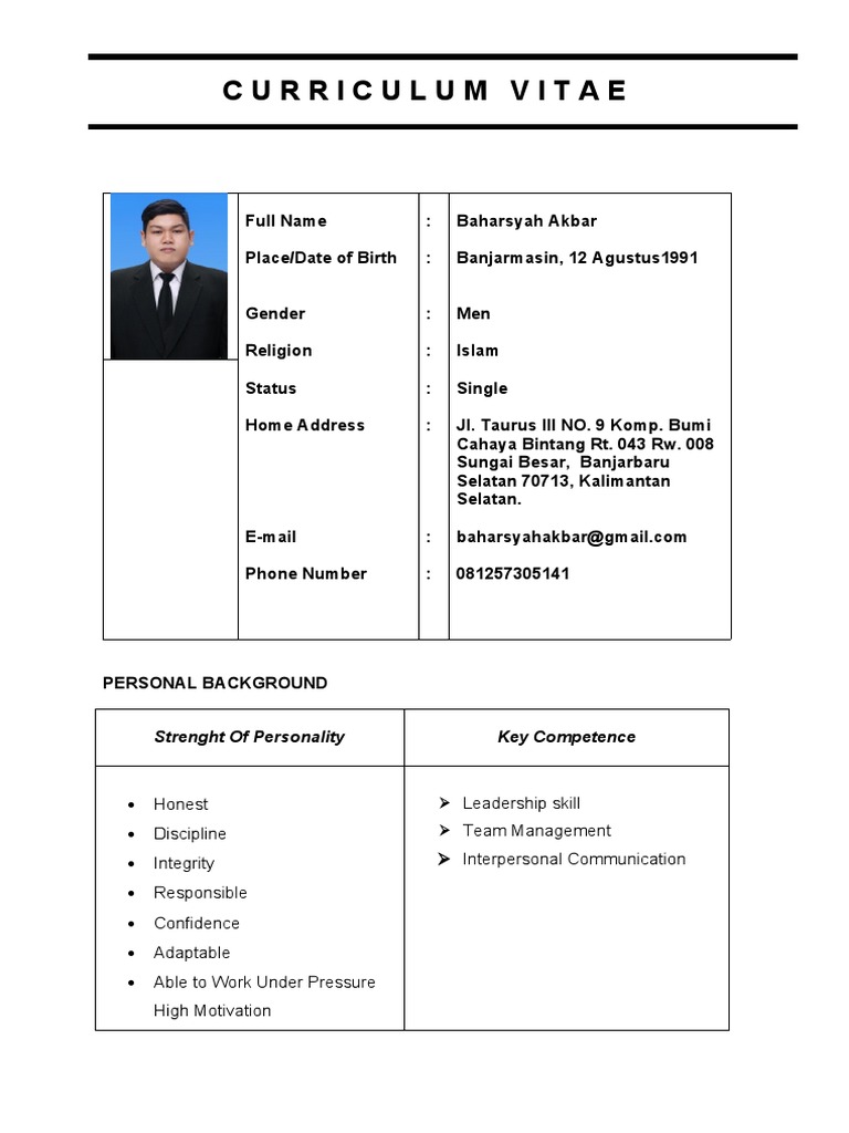 Curriculum Vitae: Strenght of Personality Key Competence | PDF