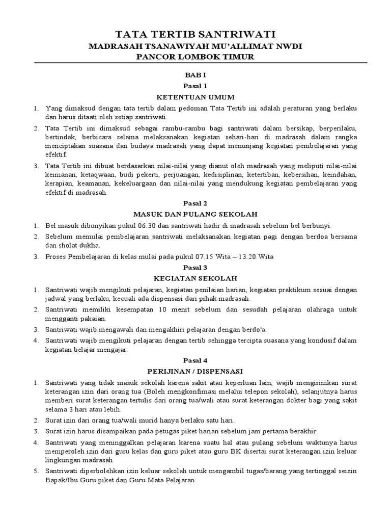 Draft Tata Tertib Sekolah | PDF | Karier & Perkembangan