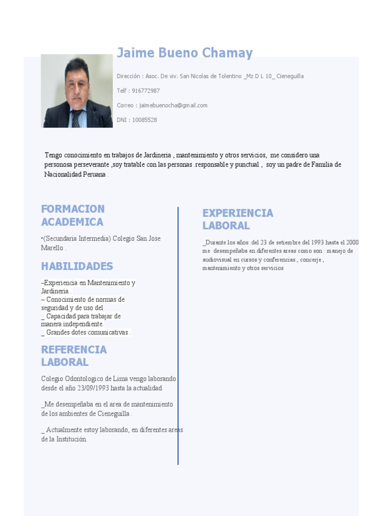 Jaime Bueno CV | PDF