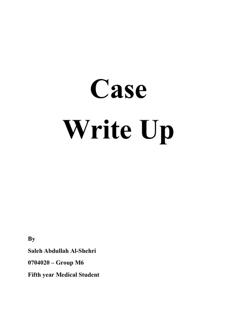 Case Write Up | PDF | Asthma | Cough