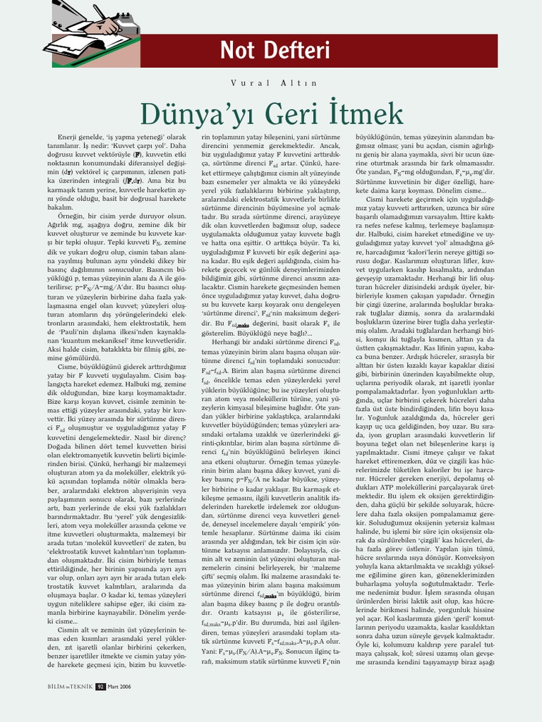 Sürtünme Kuvveti | PDF