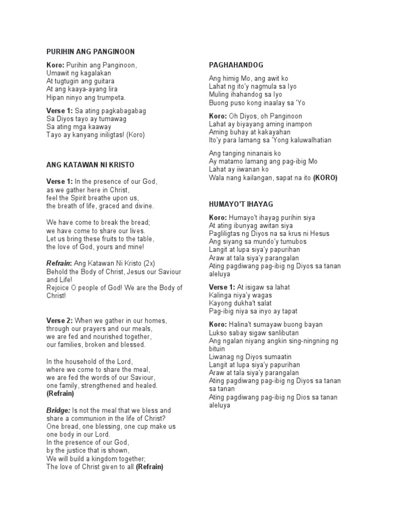 Fiesta mass lyrics | PDF