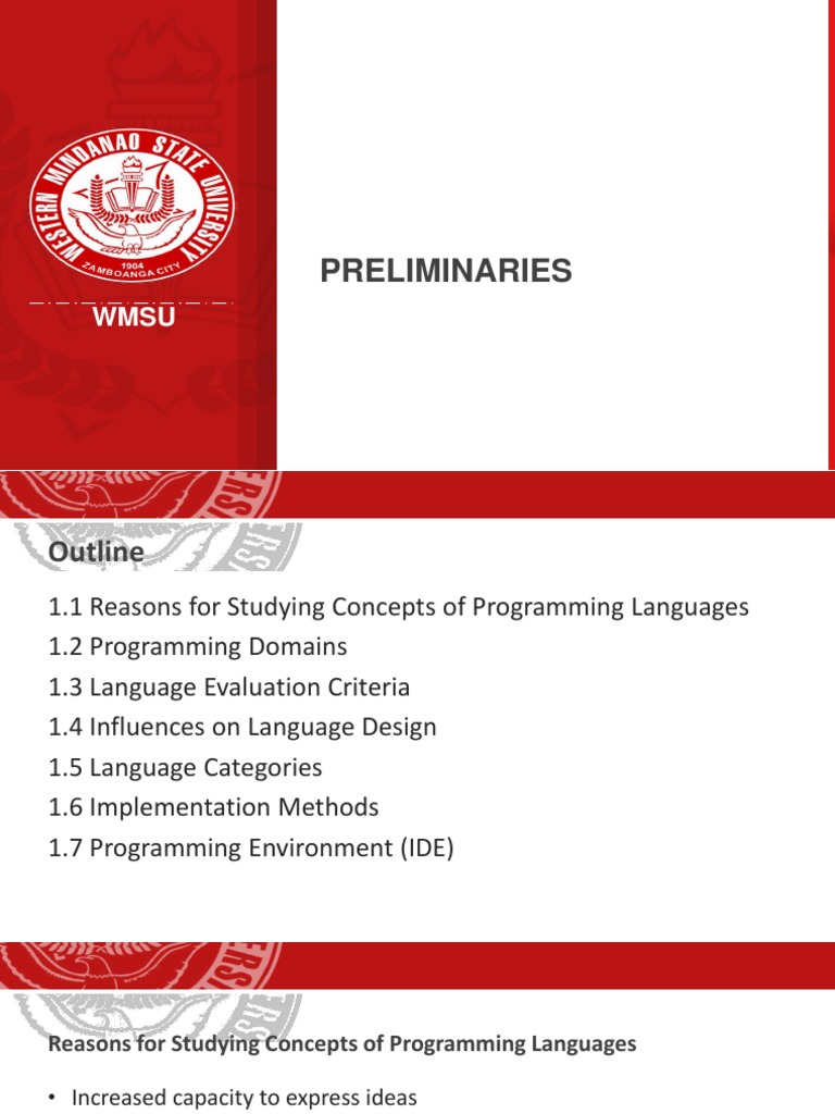 Preliminaries | PDF | Programming Language | Programming Preliminaries | PDF | Programming Language | Programming