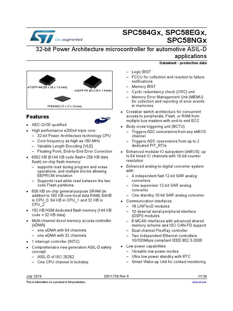 32-Bit Power Architecture MCU For Automotive General Purpose ...