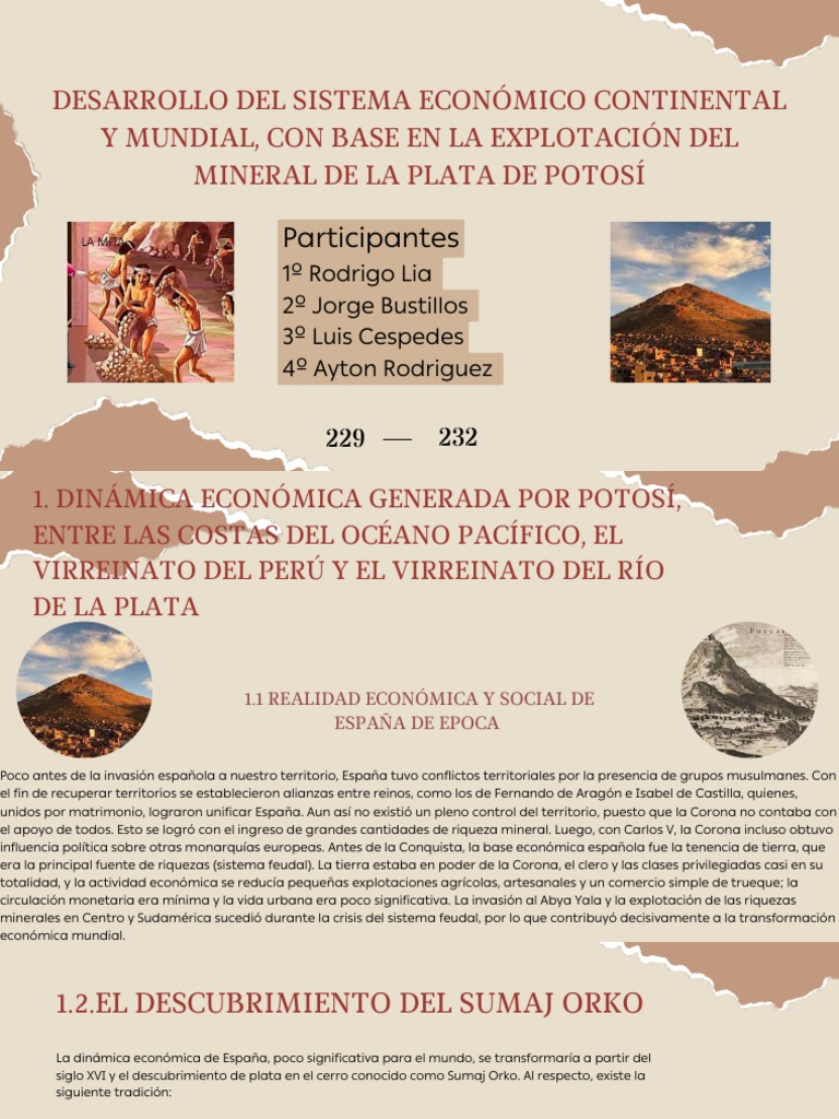 Desarrollo Del Sistema Económico Continental y Mundial, Con Base en La Explotación Del Mineral ...